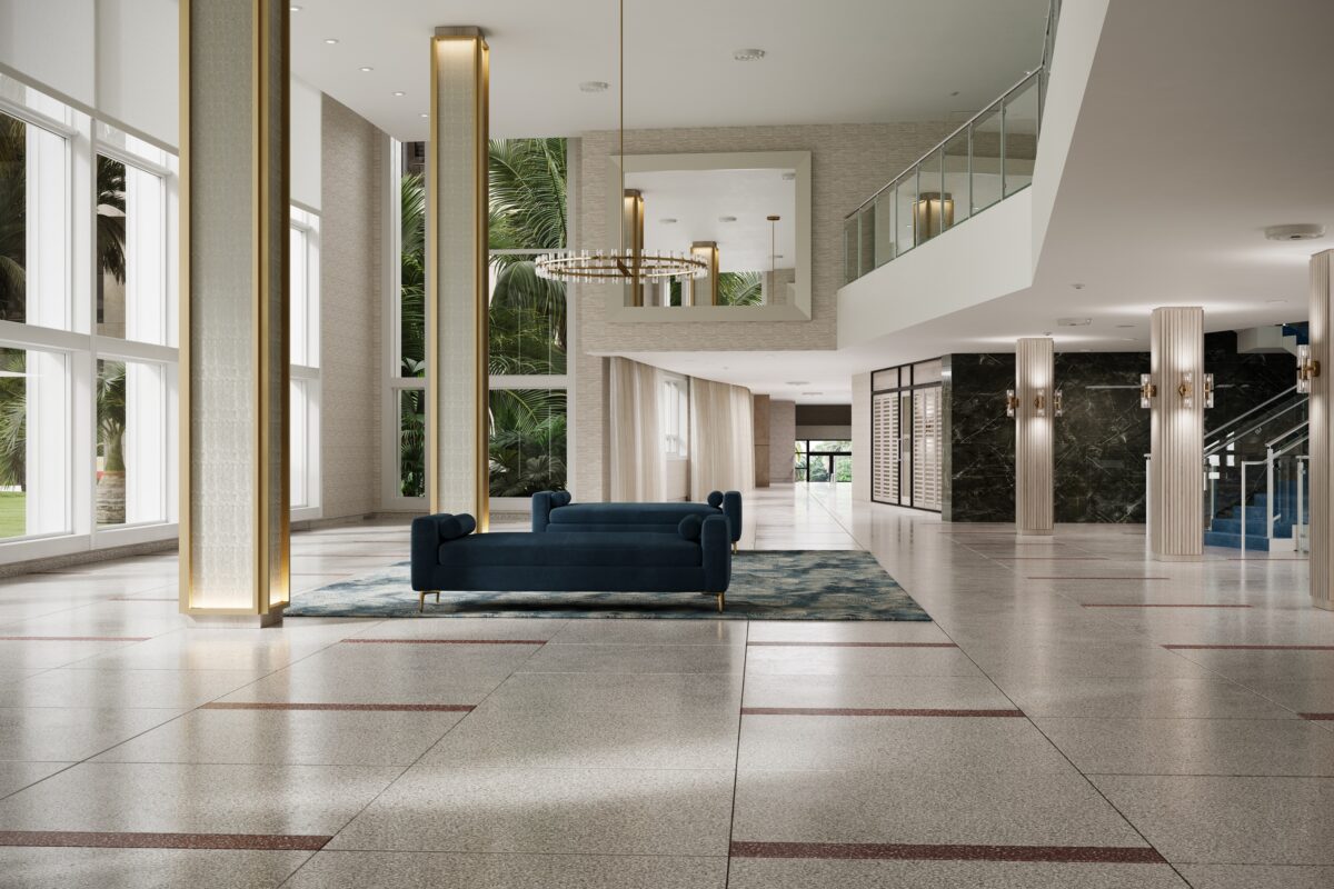 Palm Beach Towers Lobby Renovation - Architecture Experience Inc.
